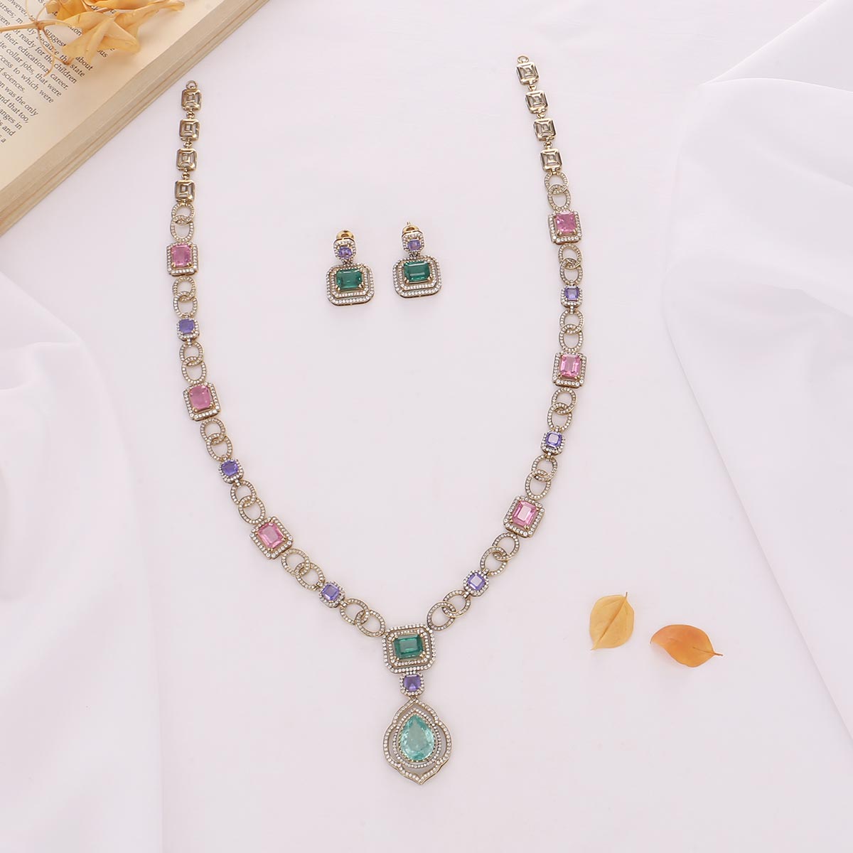 Gleaming Long Necklace Set – The Amethyst Store