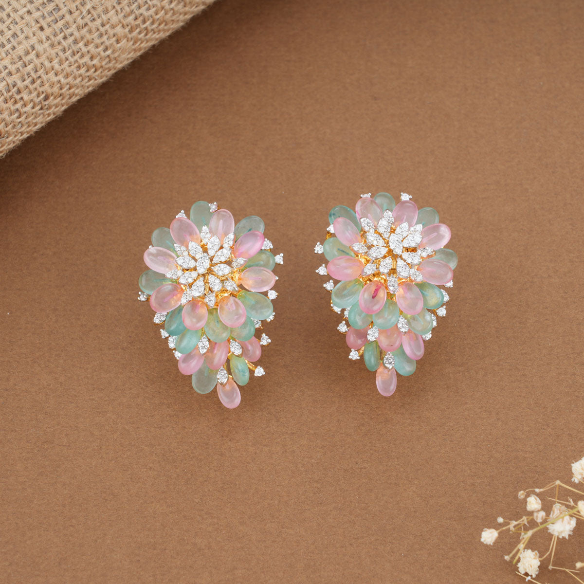 Colourful Diamond Design Studs – The Amethyst Store