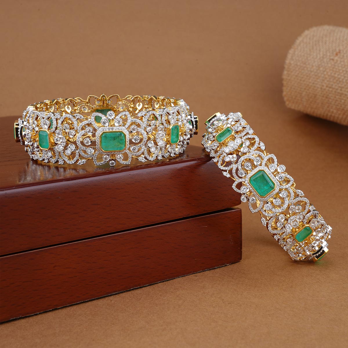 Pranisha Diamond Design Bangles – The Amethyst Store