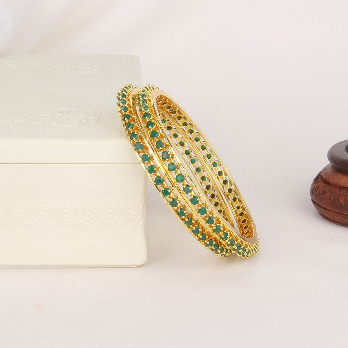 Greenish Pakshi Pair Bangles – The Amethyst Store