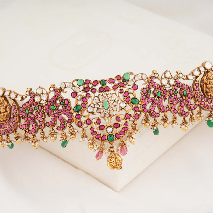 Buy Gold Plated Silver Oddiyanam Online | 925 Silver Vandanam/Oddiyanam ...