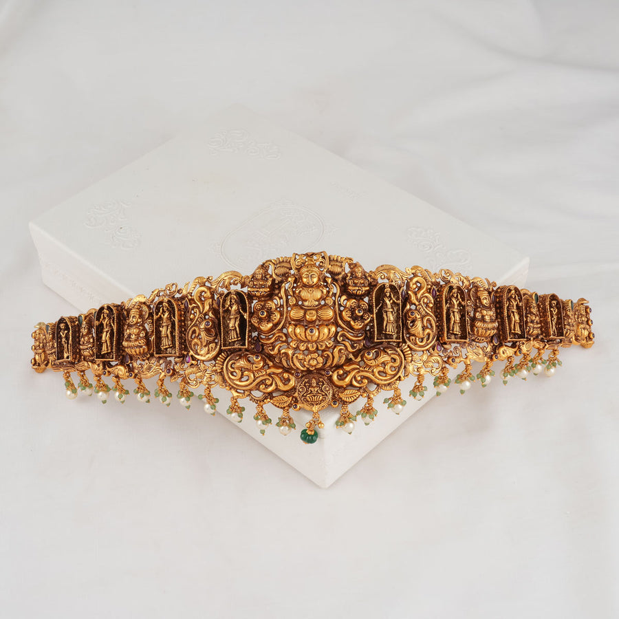 Buy Gold Plated Silver Oddiyanam Online | 925 Silver Vandanam/Oddiyanam ...