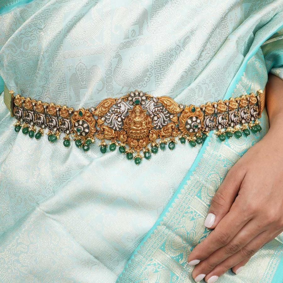 Buy Gold Plated Silver Oddiyanam Online | 925 Silver Vandanam/Oddiyanam ...