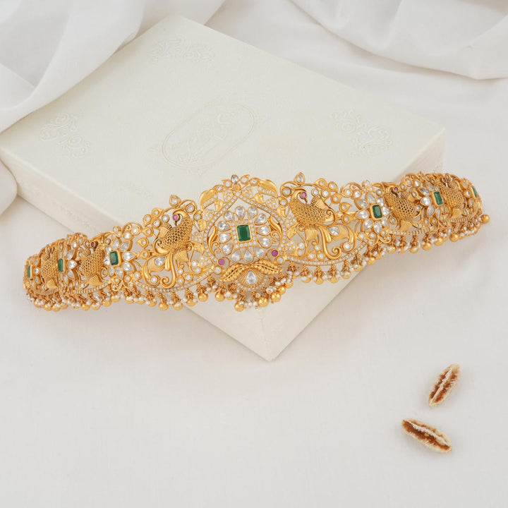 Buy Gold Plated Silver Oddiyanam Online | 925 Silver Vandanam/Oddiyanam ...