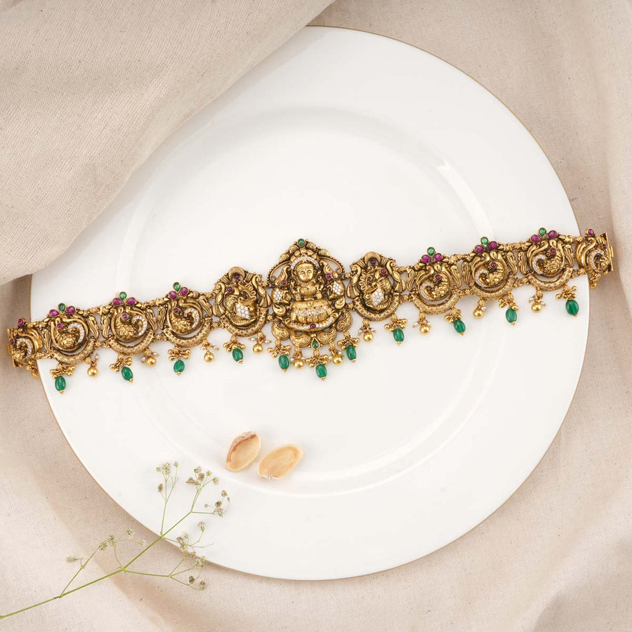 Buy Gold Plated Silver Oddiyanam Online | 925 Silver Vandanam/Oddiyanam ...
