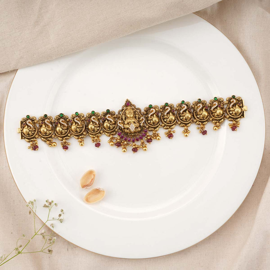 Buy Gold Plated Silver Oddiyanam Online | 925 Silver Vandanam/Oddiyanam ...