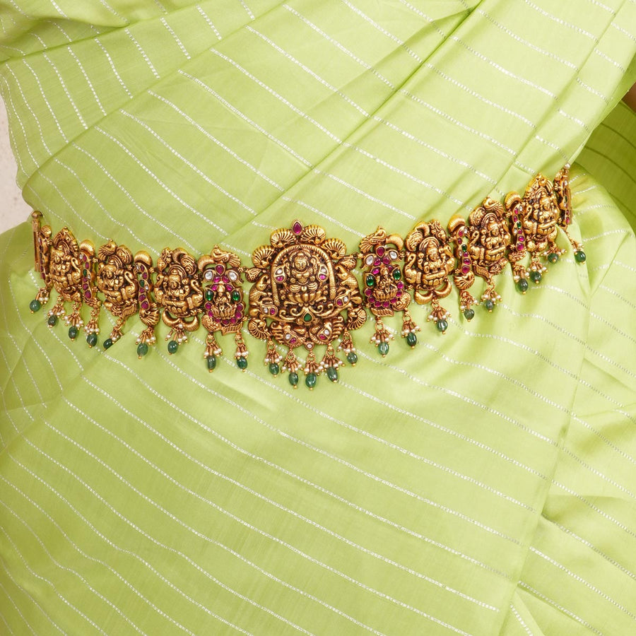 Buy Gold Plated Silver Oddiyanam Online | 925 Silver Vandanam/Oddiyanam ...