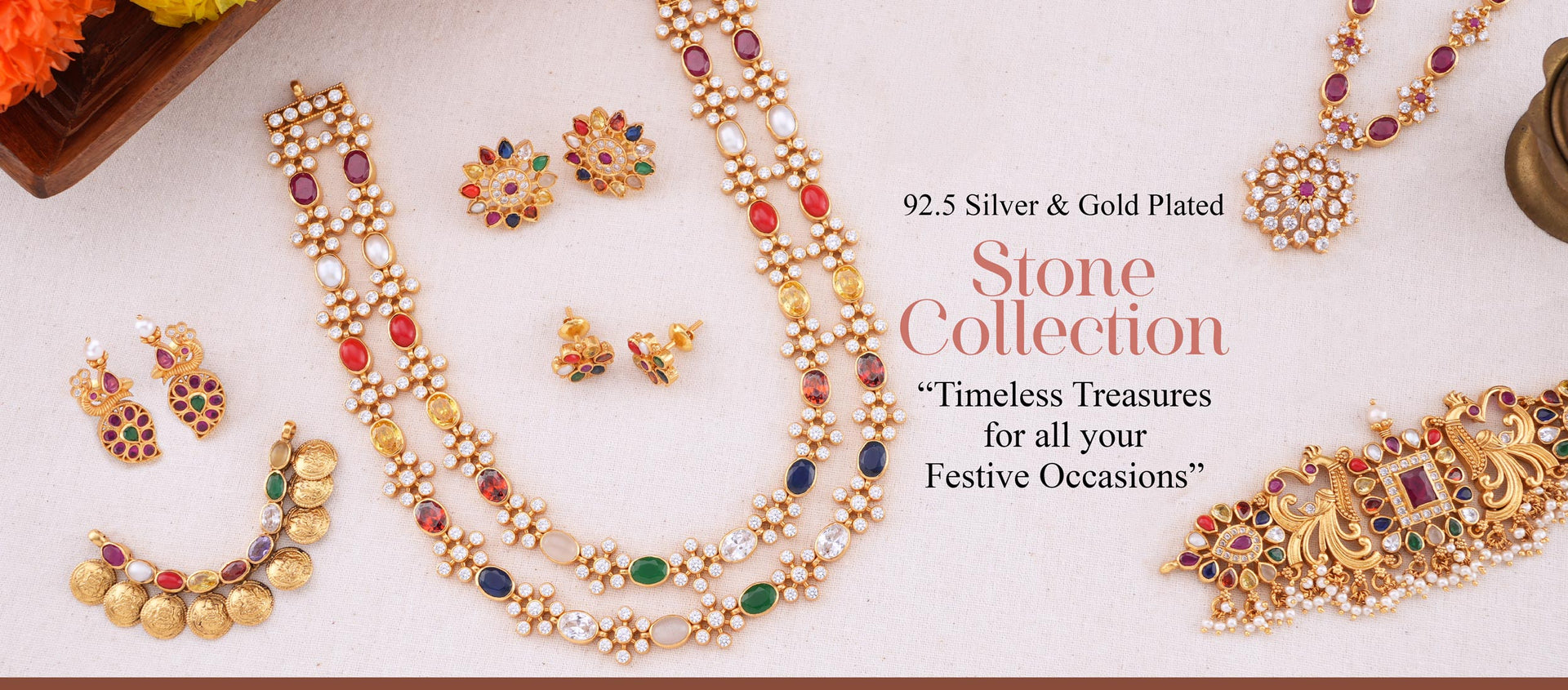 92.5 Gold Plated Indian Silver Jewellery Online - The Amethyst Store