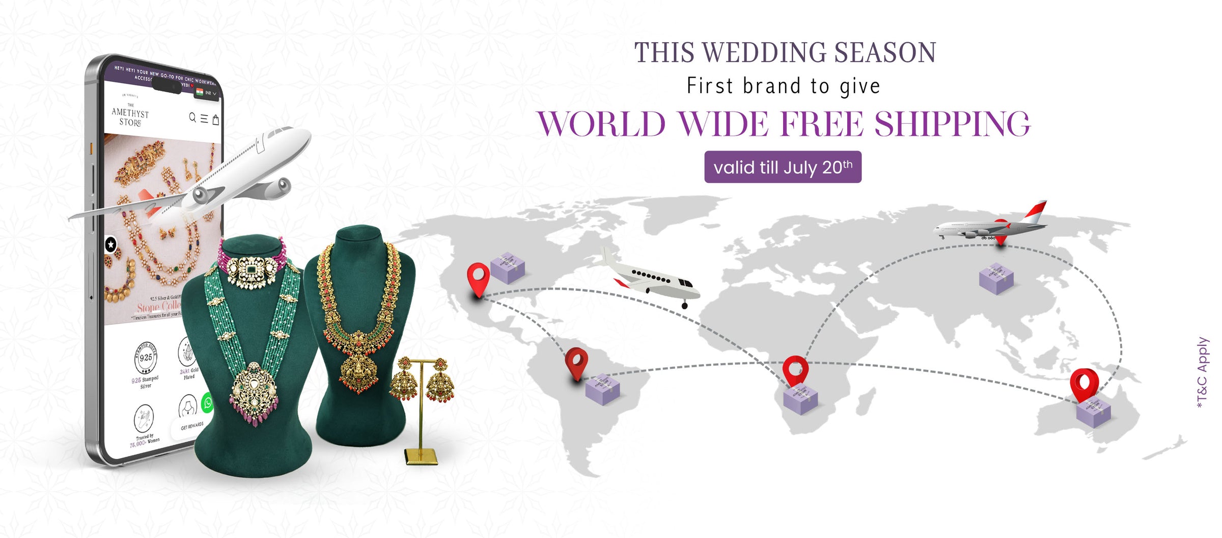 92.5 Gold Plated Indian Silver Jewellery Online - The Amethyst Store
