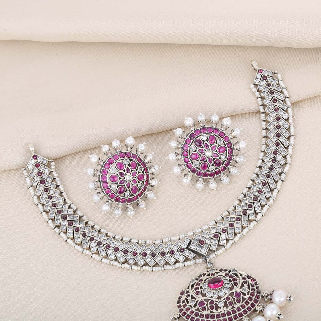 Buy Hasil Necklace Set | 92.5 Gold Plated silver Necklace Oxidised ...
