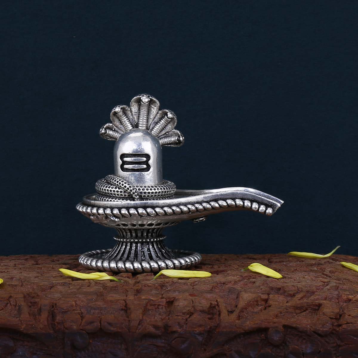 Buy Shivling With Snake 3D Solid Idol | 925 Pure Silver God Idols ...