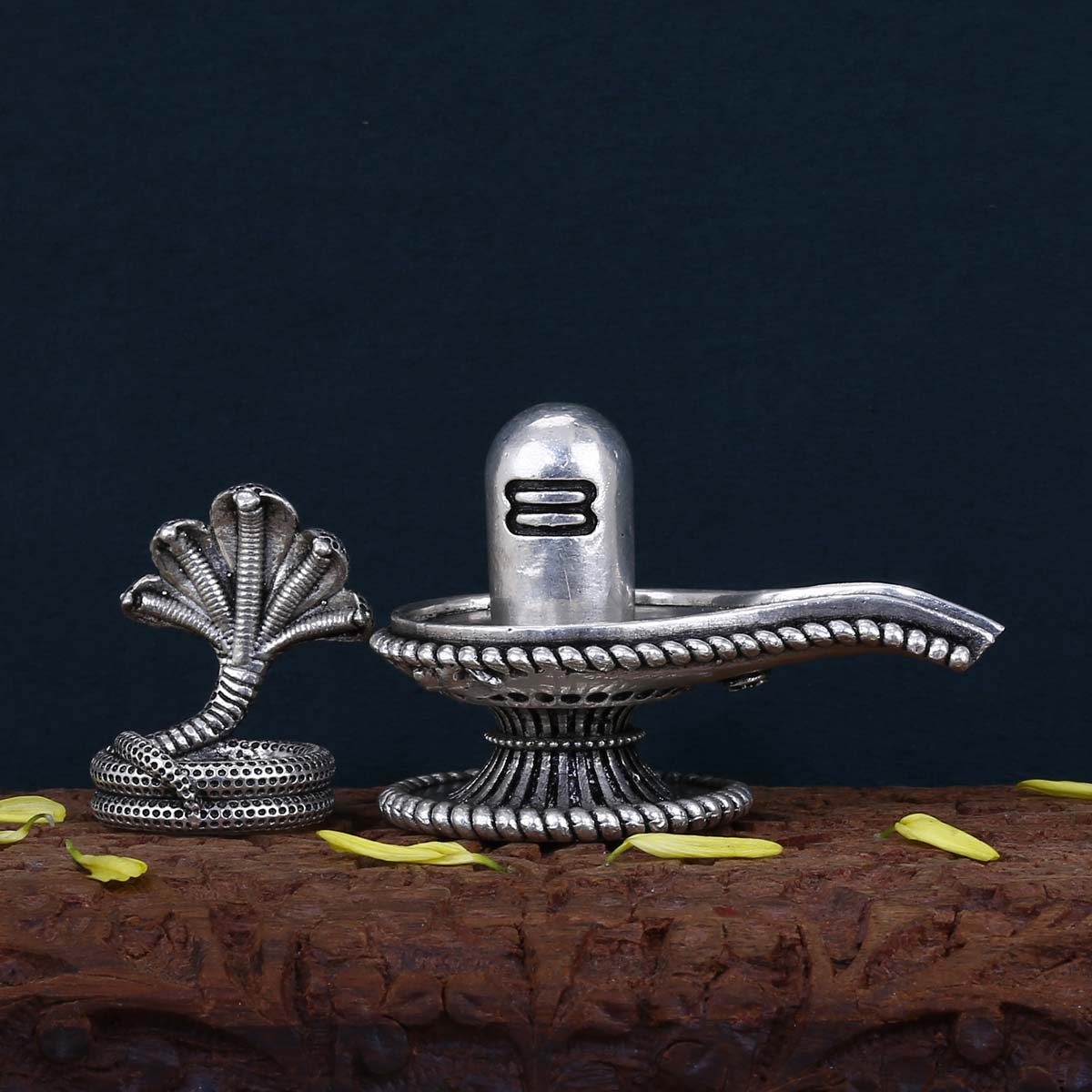 Buy Shivling With Snake 3D Solid Idol | 925 Pure Silver God Idols ...